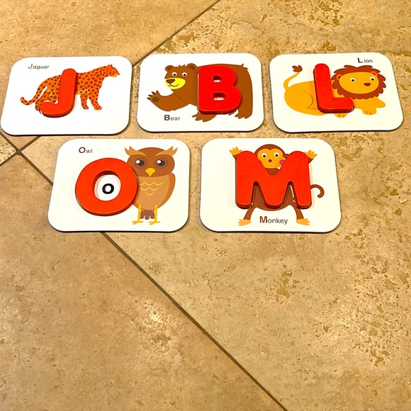 Toys | Montessori Letter And Number Picture Cards With Wooden Letters ...